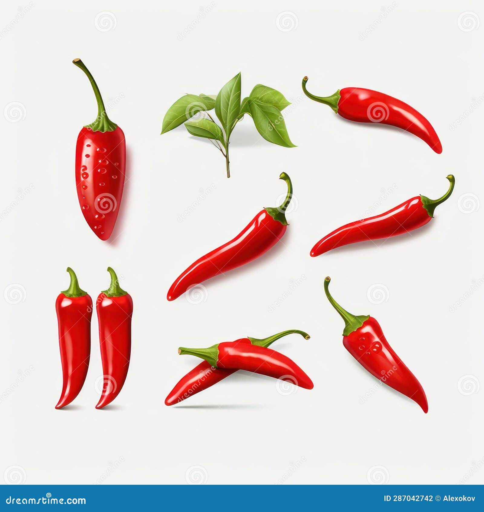 Minimalistic Chilli Pepper Set AI Generated Stock Illustration ...