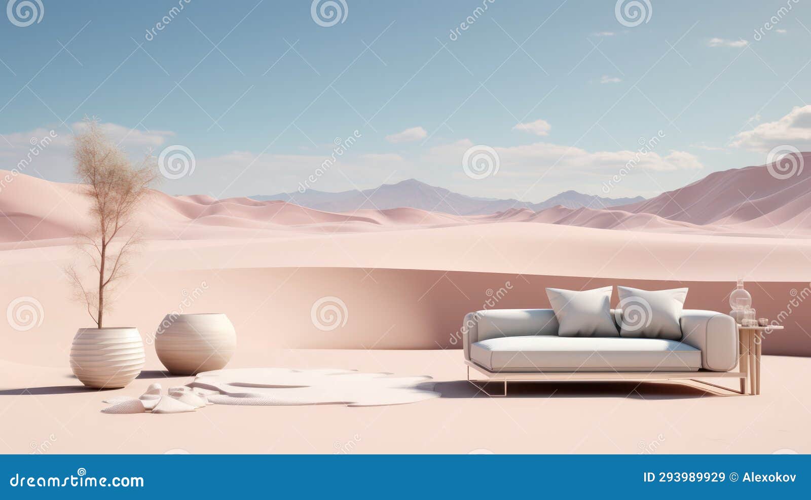 Minimalistic Chillout Area in the Desert AI Generated Stock ...