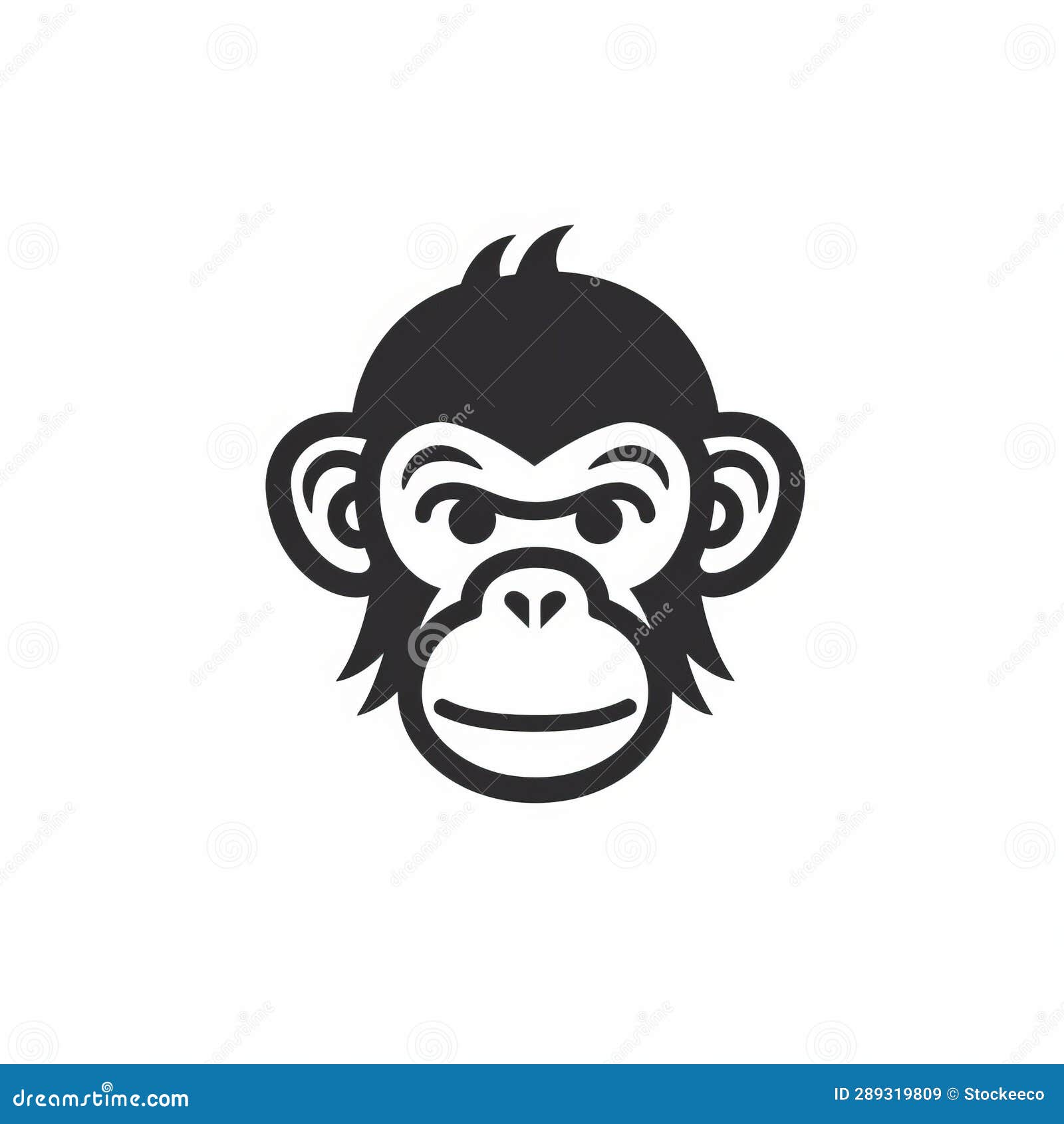 Minimalistic Chimp Icon - 2d Lineal Vector Design Stock Image - Image ...