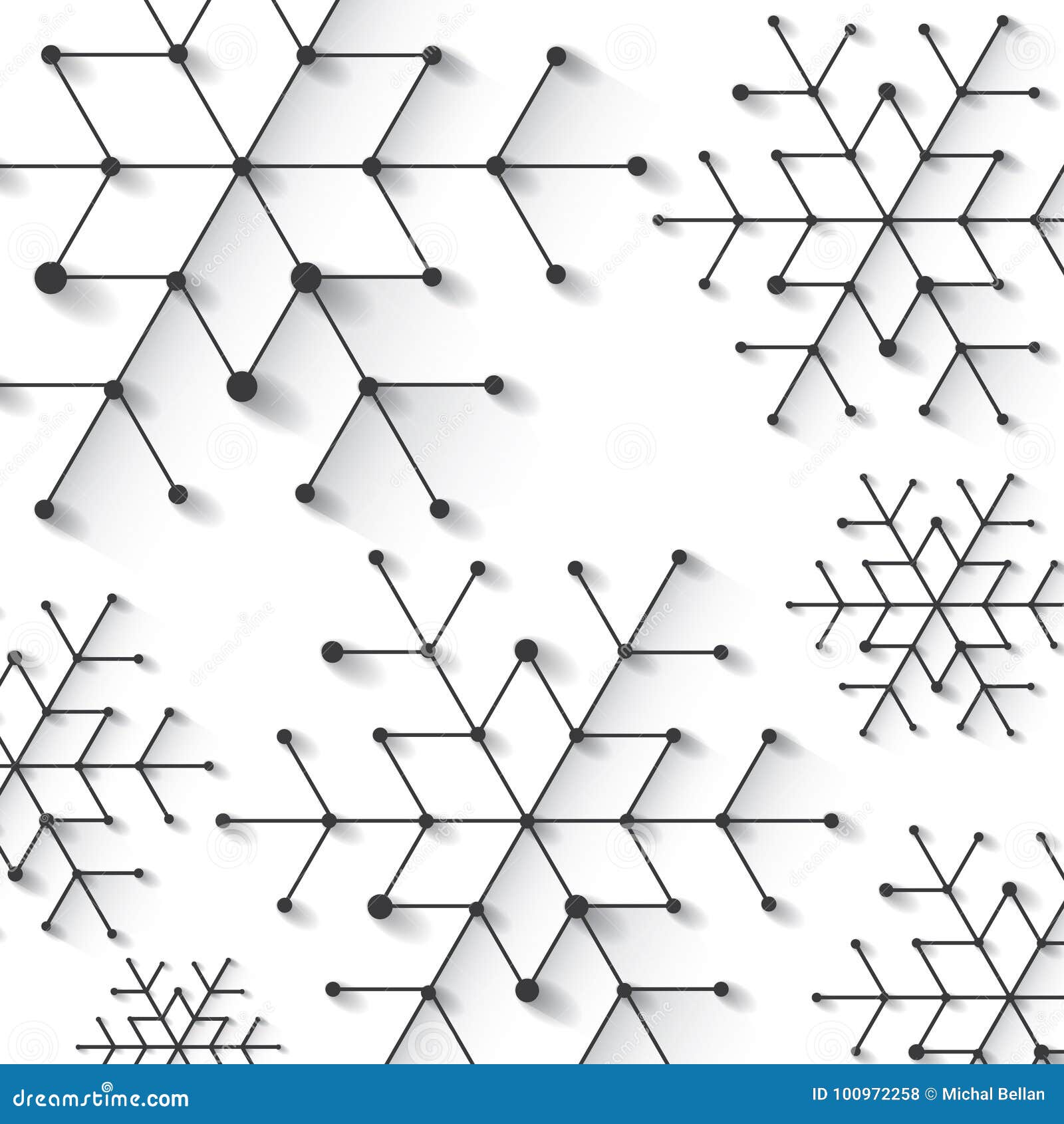 Minimalistic Christmas Snowflake. Background with Simply Low Poly ...