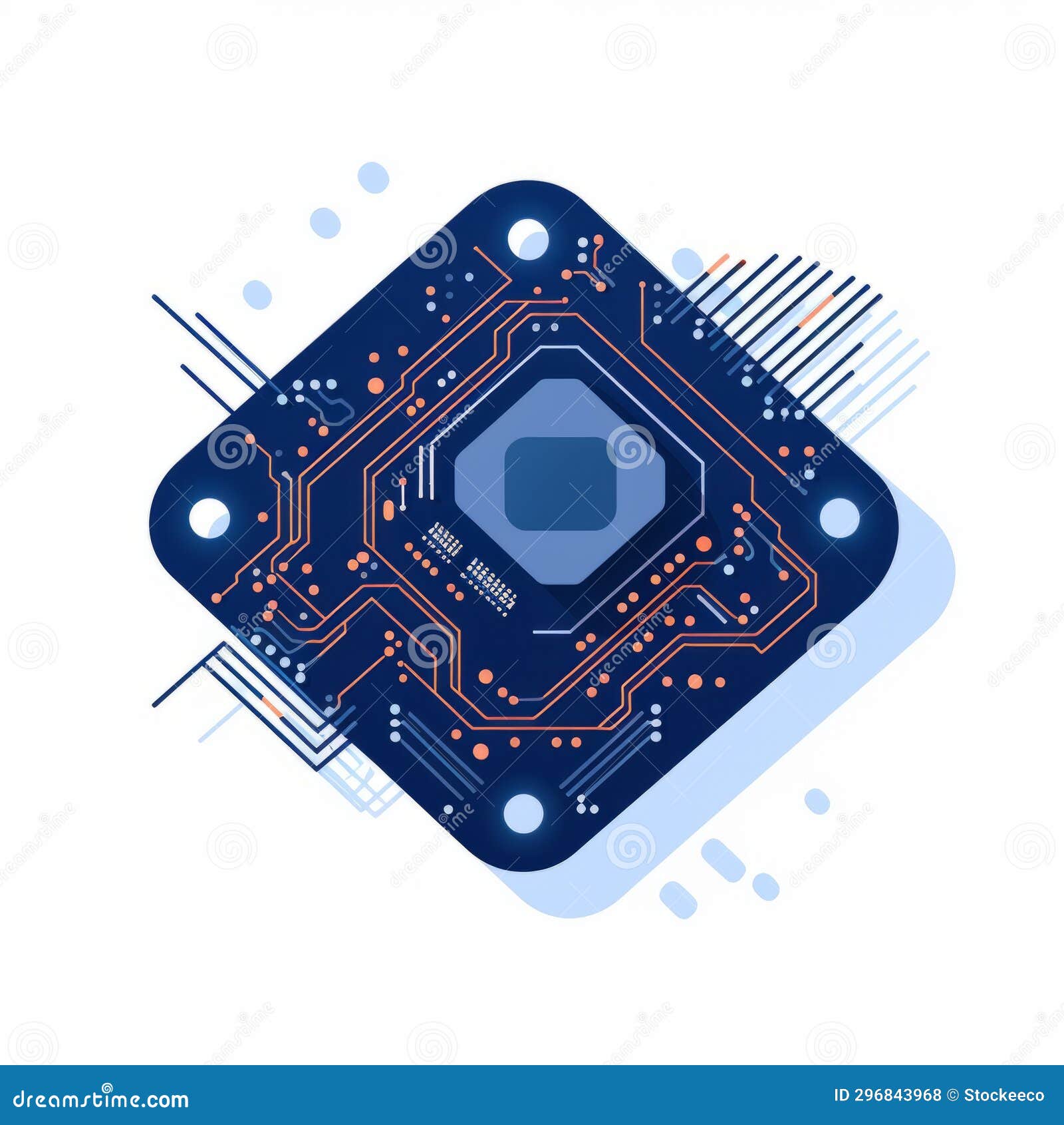 Minimalistic Circuit Board Vector Design for Project Management Chip ...