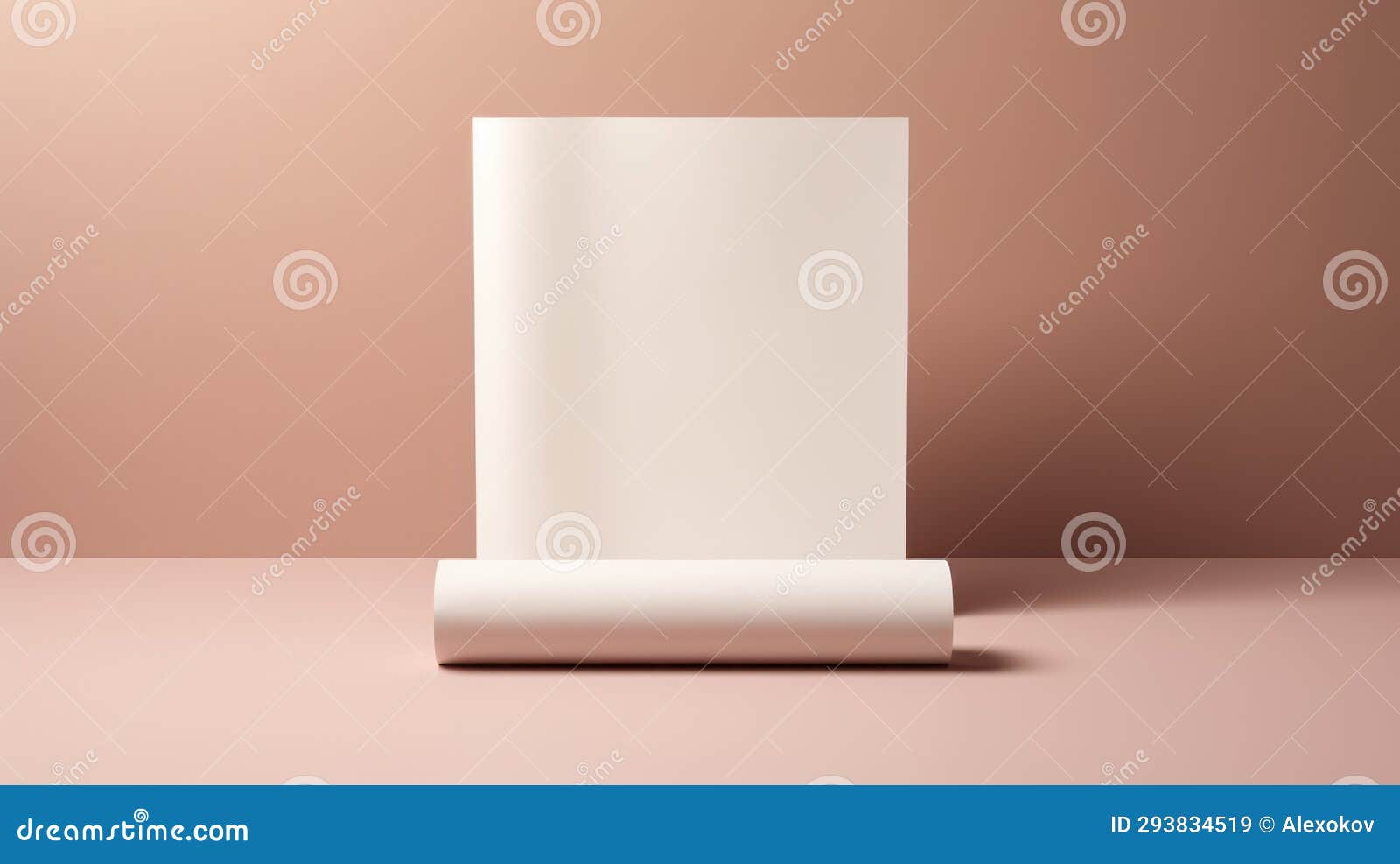 Minimalistic Clean Rolled Paper Floating Vertically AI Generated Stock ...