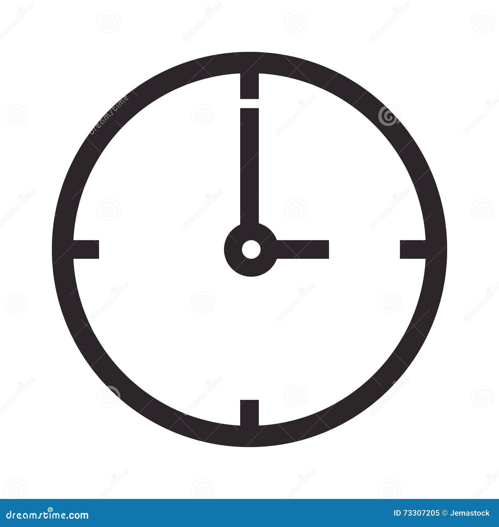 Minimalistic clock icon stock illustration. Illustration of hour - 73307205