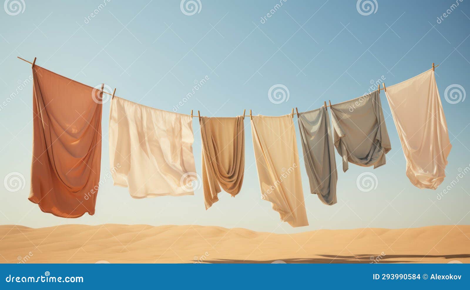 Minimalistic Clothes Drying in the Wind AI Generated Stock Illustration ...
