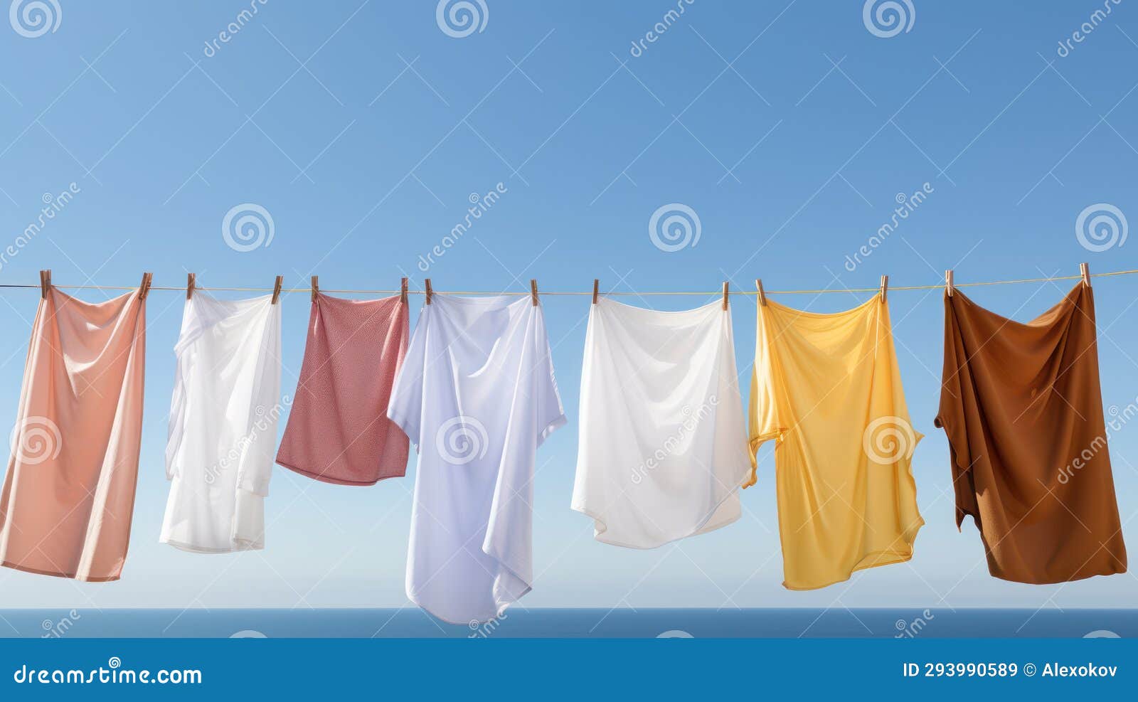 Minimalistic Clothes Drying in the Wind AI Generated Stock Illustration ...