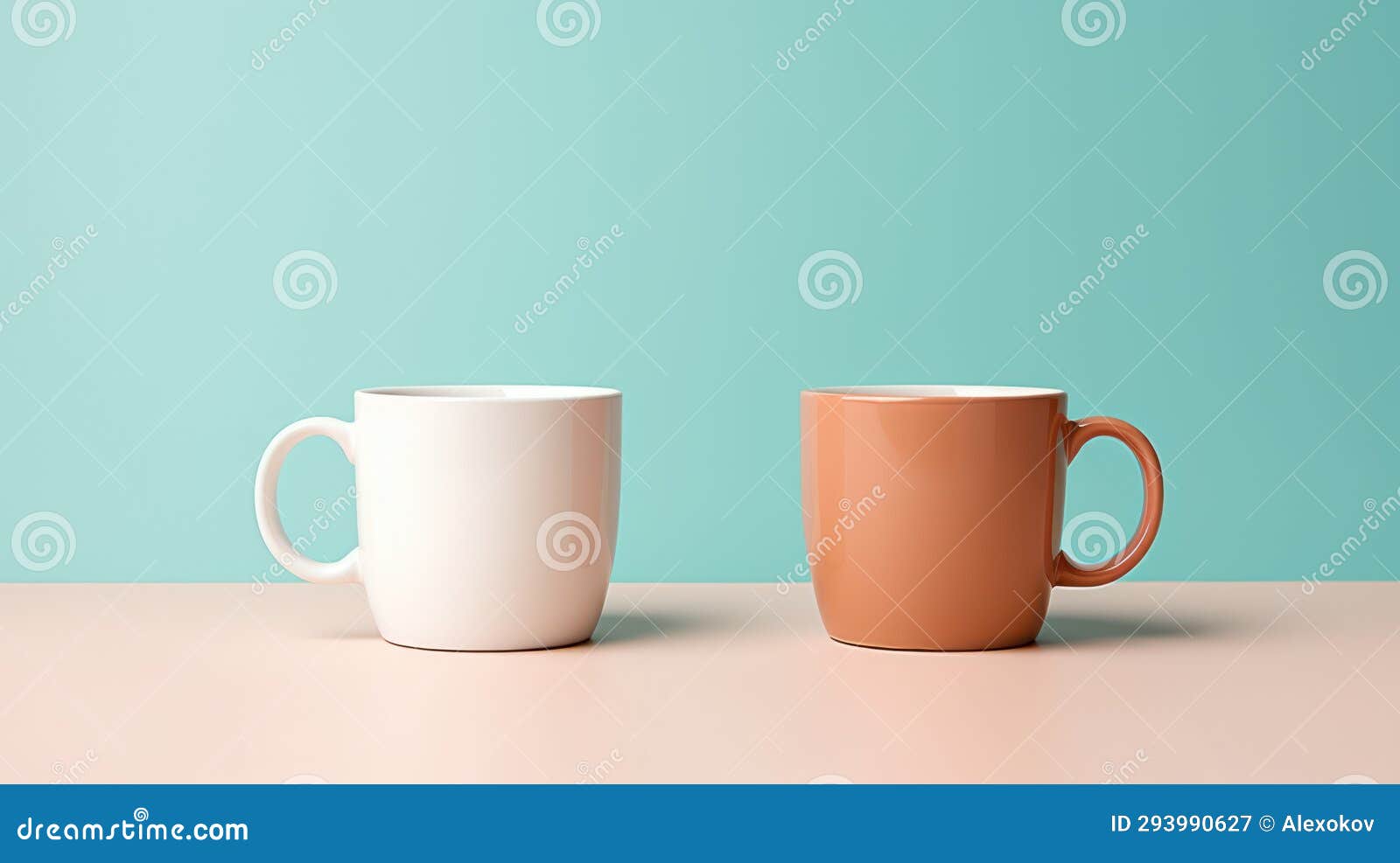 Minimalistic Coffee Cups on Clean Background AI Generated Stock Image ...