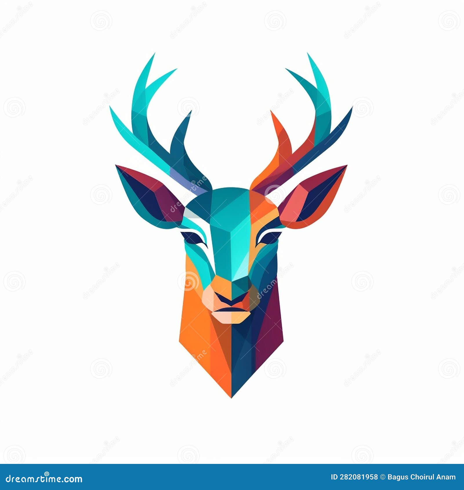 Minimalistic Colored Deer Illustration Stock Illustration ...