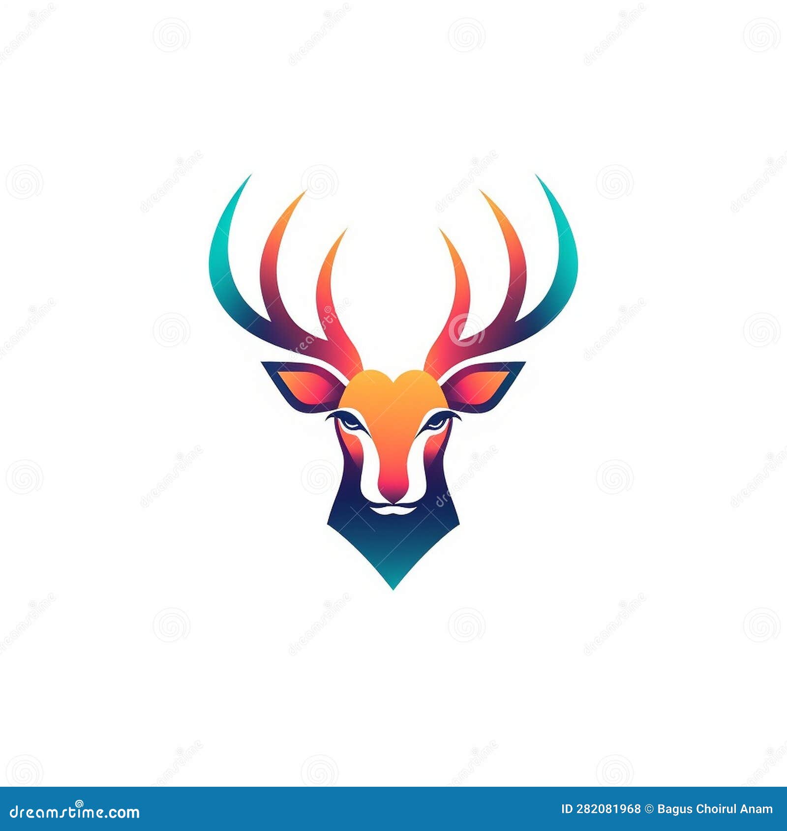 Minimalistic Colored Deer Illustration Stock Illustration ...