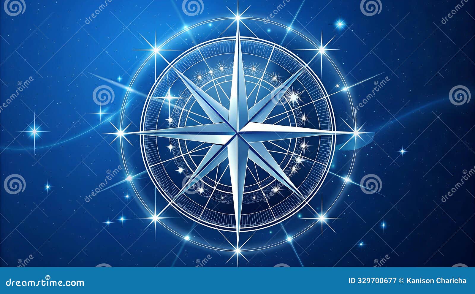 A Minimalistic Compass Rose with a Touch of the Cosmos Generative AI ...
