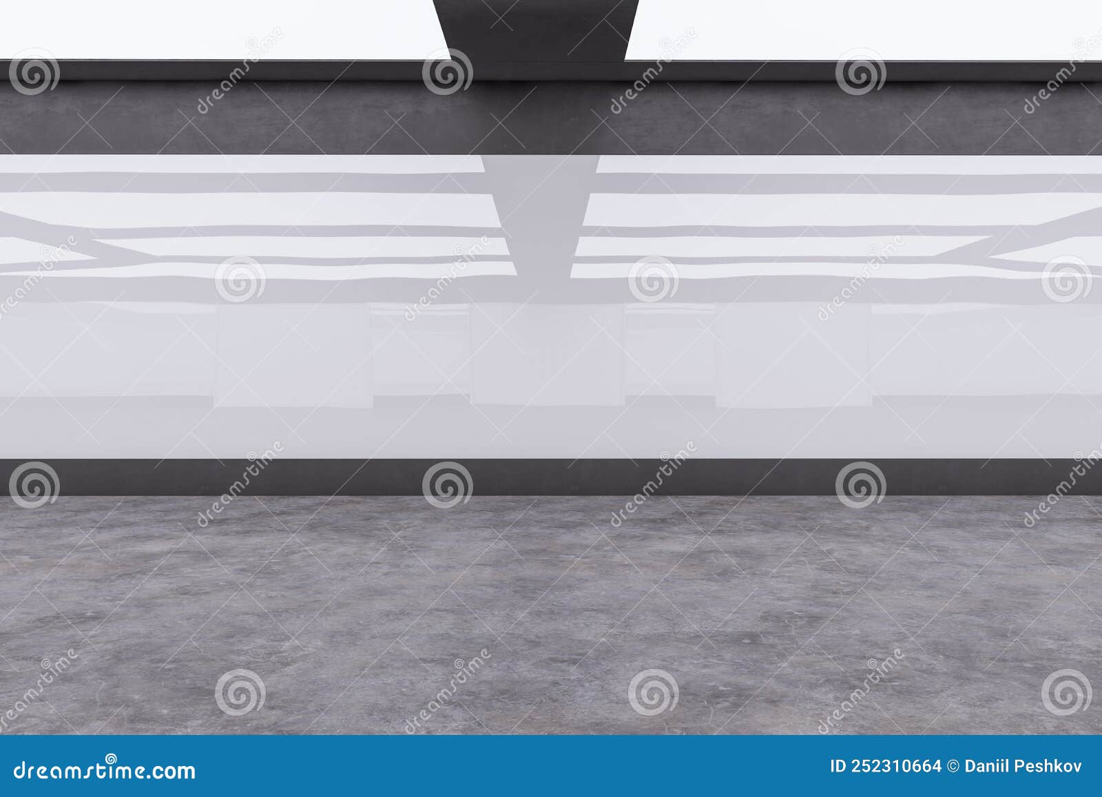 Minimalistic Concrete Garage Interior with Mock Up Place and Blurry ...