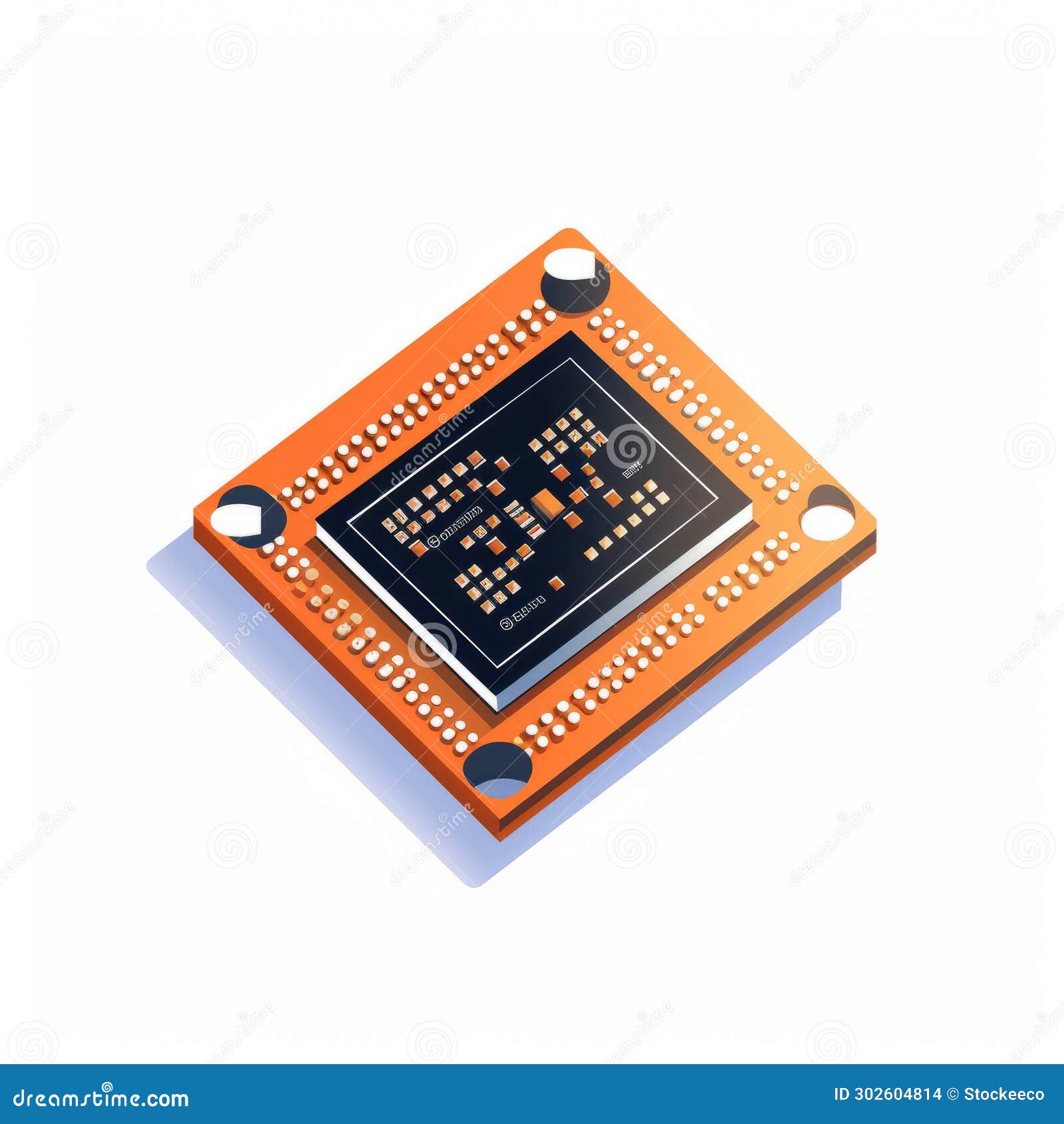 Minimalistic Cpu Chip Vector Illustration for Network Administration ...
