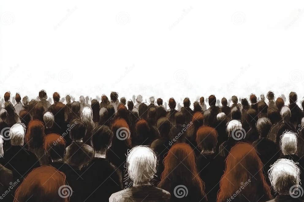 Minimalistic Crowd Symbolizes Unity and Diversity in Modern Art Stock ...