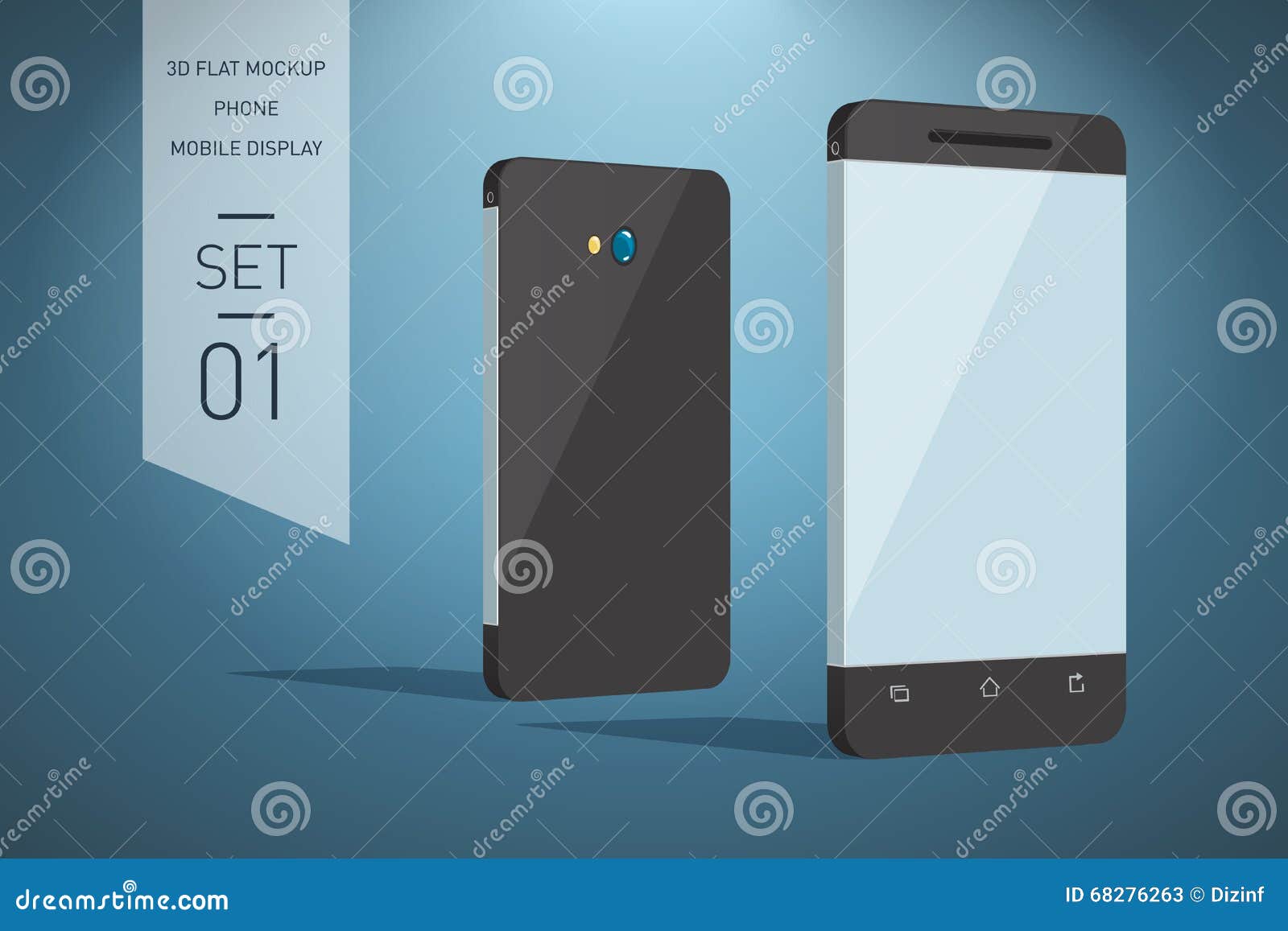 Minimalistic 3d Flat Illustration of Mobile Phone. Perspective V Stock ...