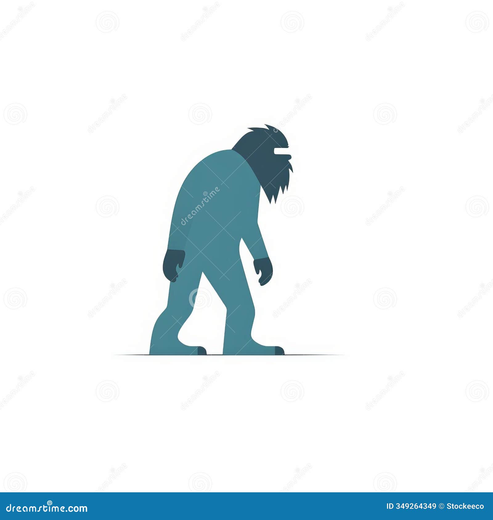 Minimalistic 2d Vector Icon Logo of a Monster Looking Down Stock ...