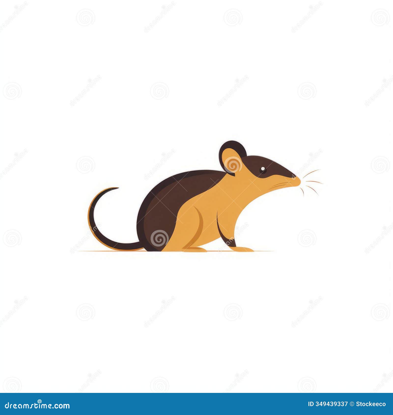 Minimalistic 2d Vector Icon of a Mouse Looking Down Stock Illustration ...
