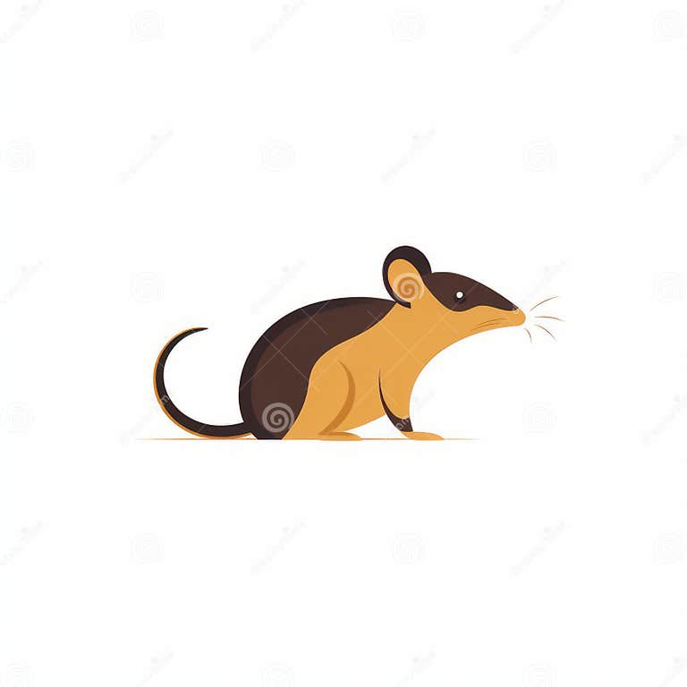 Minimalistic 2d Vector Icon of a Mouse Looking Down Stock Illustration ...