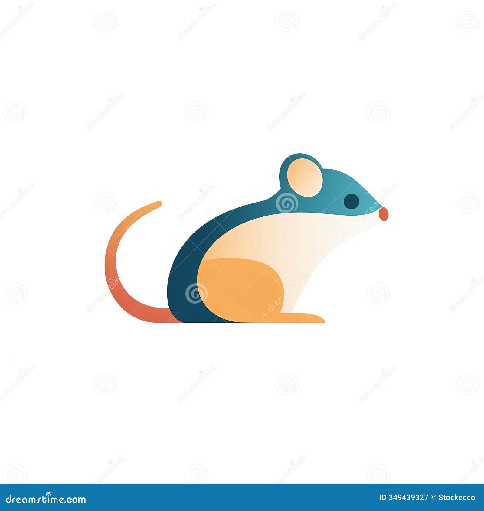 Minimalistic 2d Vector Icon of a Mouse Looking Down Stock Illustration ...