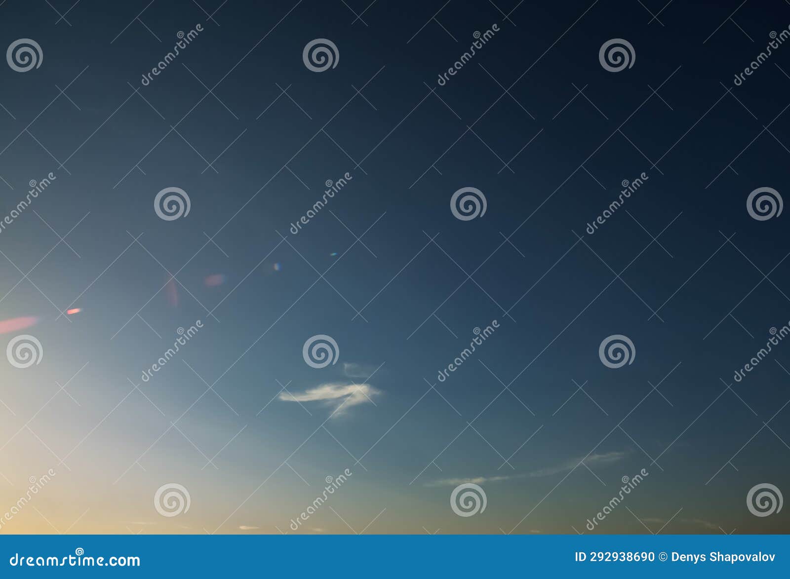 Minimalistic Dark Blue Sky at Sunset with Clouds Stock Photo - Image of ...