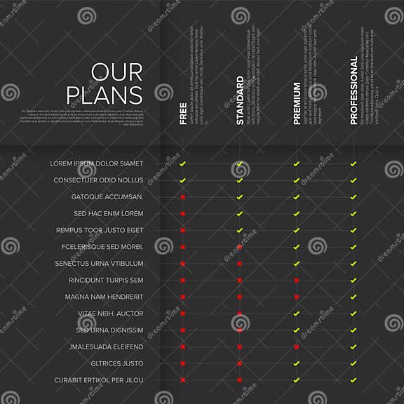 Minimalistic Dark Products Feature List Table with Functions and ... Minimalistic Dark Products Feature List Table with Functions and ...