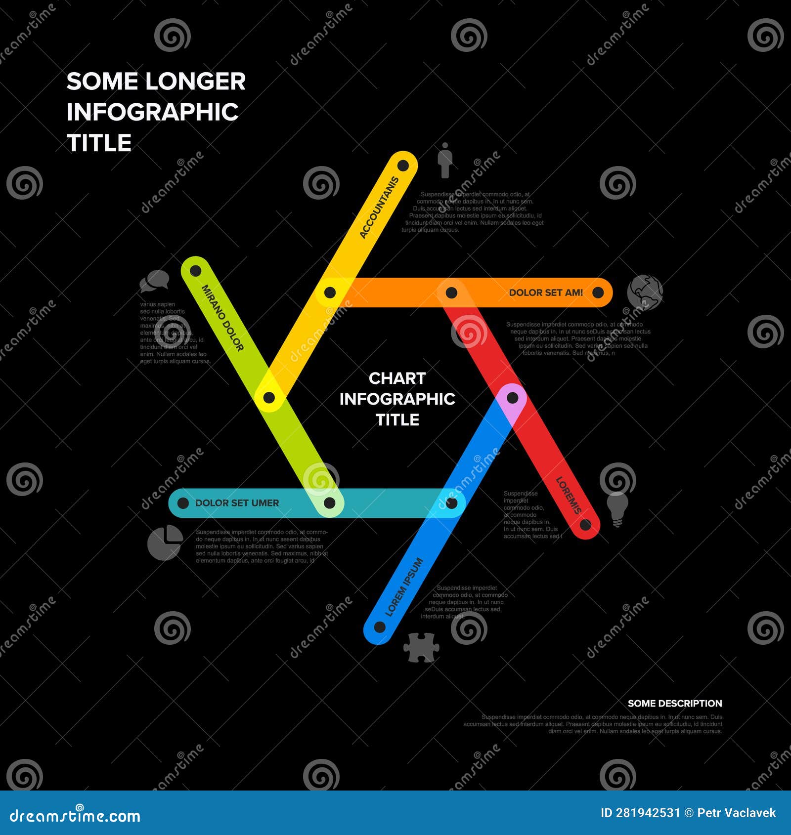 Dark Thick Line Team Infographic Template For Company Overview Or ...