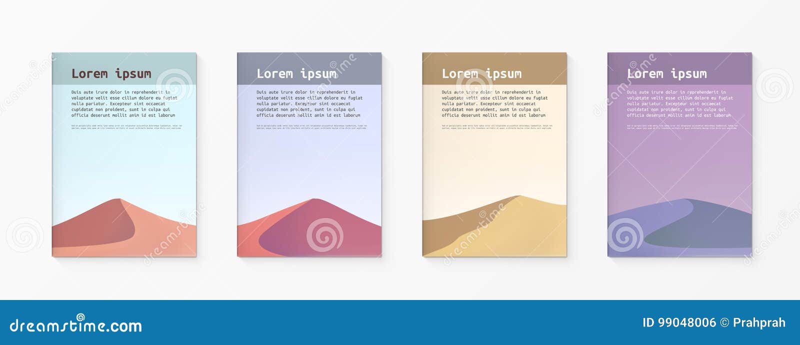 Minimalistic Design Desert Covers. Simple Template Stock Illustration ...