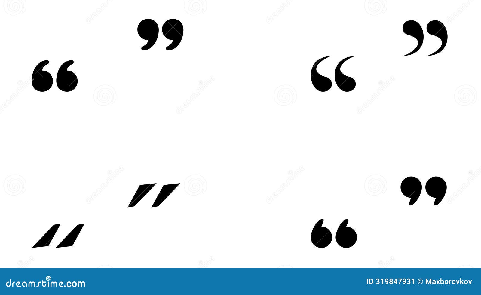 Minimalistic Design Featuring Large Black Quotation Marks Stock ...