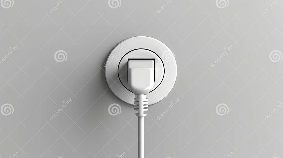 Minimalistic Design of Plug and Socket on Gray Background Stock ...