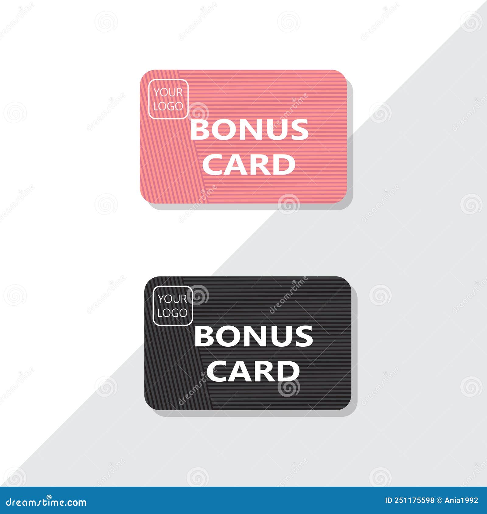 Minimalistic Design Template for a Bonus Card in Two Colors. Vector ...