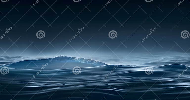 Minimalist Digital Art: Ocean Wave Background Stock Illustration - Illustration of scape, mist ...