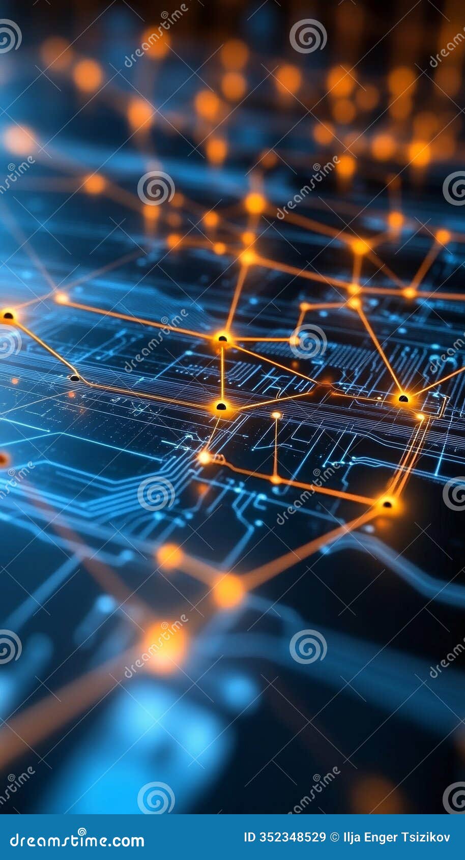 Minimalistic Digital Blueprint Background with Abstract Circuit ...