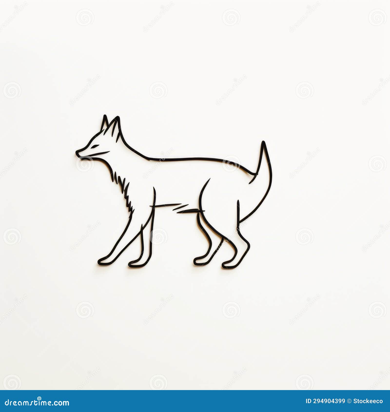 Minimalistic Dog Line Drawing on White Background Stock Illustration ...
