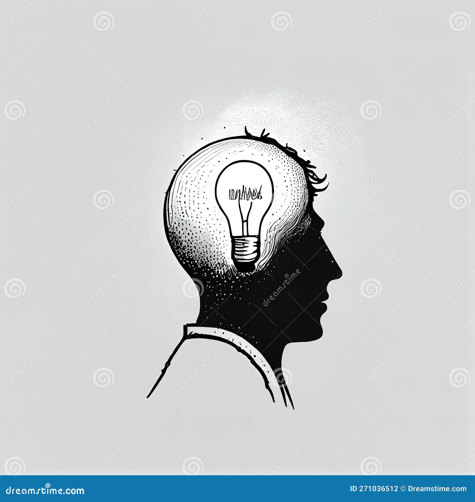 The Birth of an Idea: Minimalistic Drawing of a Man Generating an Idea ...