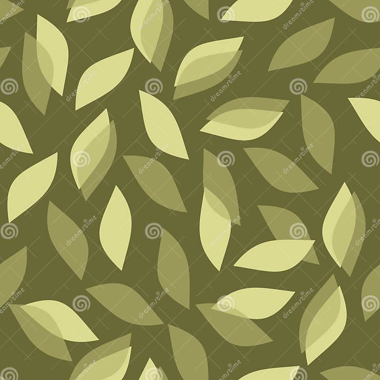 Seamless Leaf Background, Vector Illustration of Simple Pretty Leaves ...