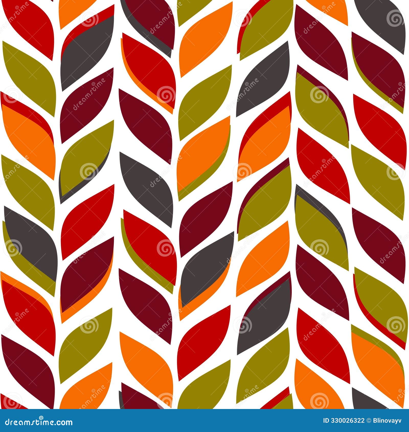 Seamless Leaf Background, Vector Illustration of Simple Pretty Leaves ...