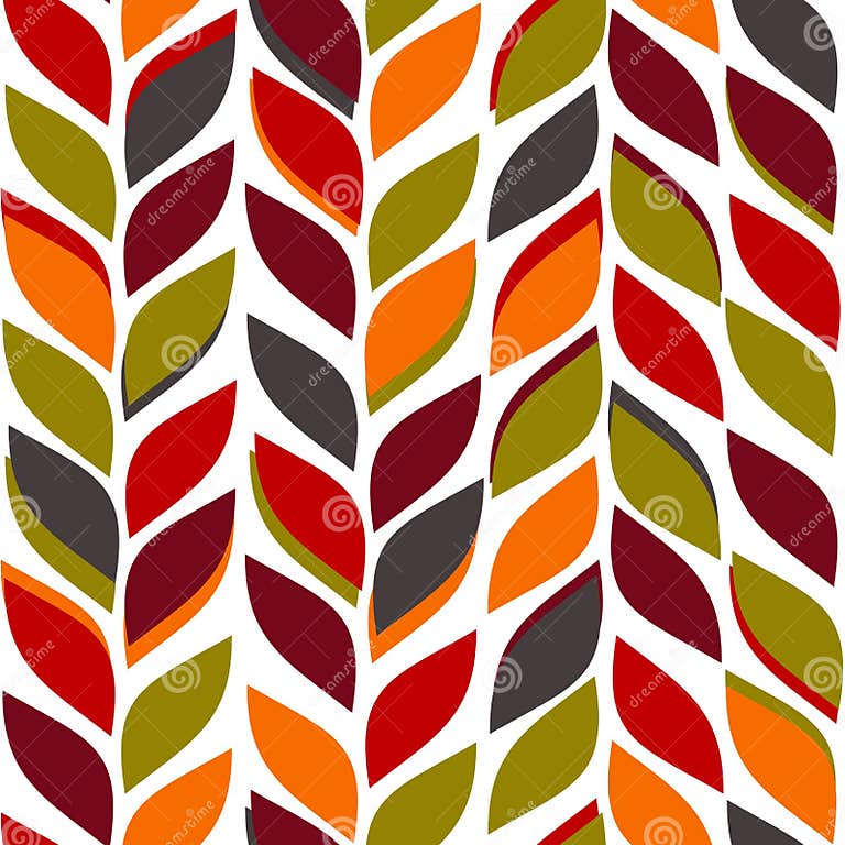 Seamless Leaf Background, Vector Illustration of Simple Pretty Leaves in Bright Autumn Colors ...