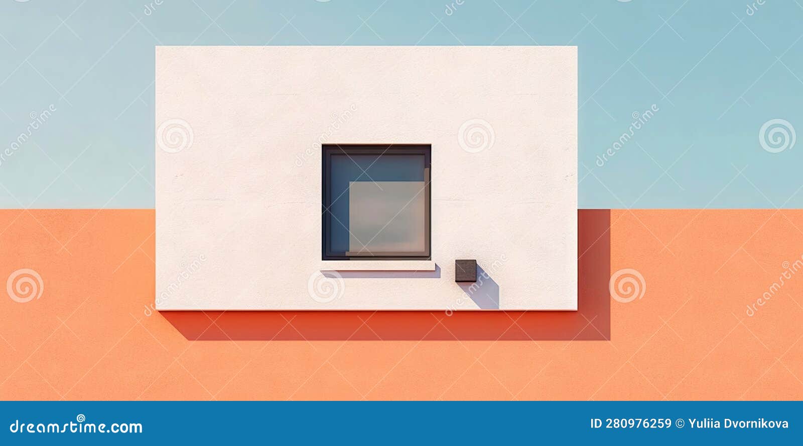 Minimalistic Exterior with a Window. Simple Abstract Urban Concept ...
