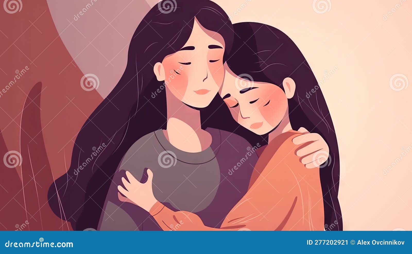 Minimalistic Father-Daughter Hug on Empty Background for Copy Space ...