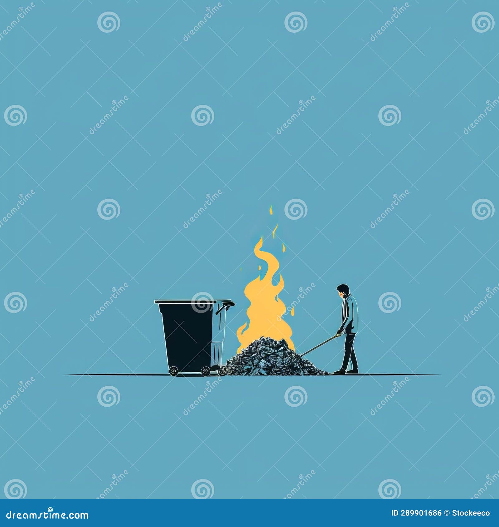 Garbage Burnt, Burn Waste Plastic Symbol, Pollution From Plastic In ...