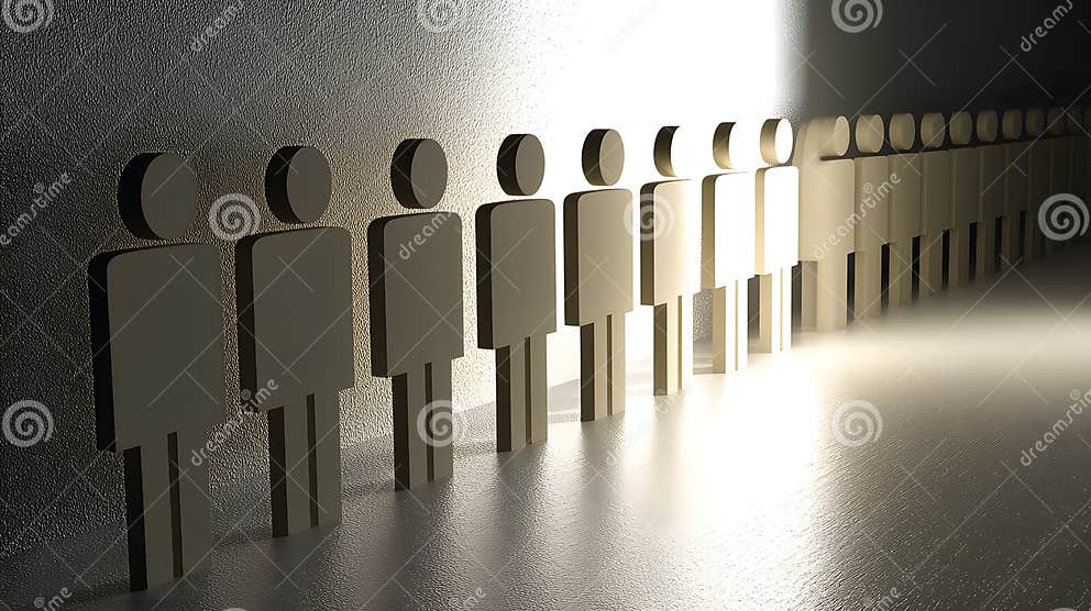 Minimalistic Figures Symbolizing Unity and Diversity Stock Photo ...