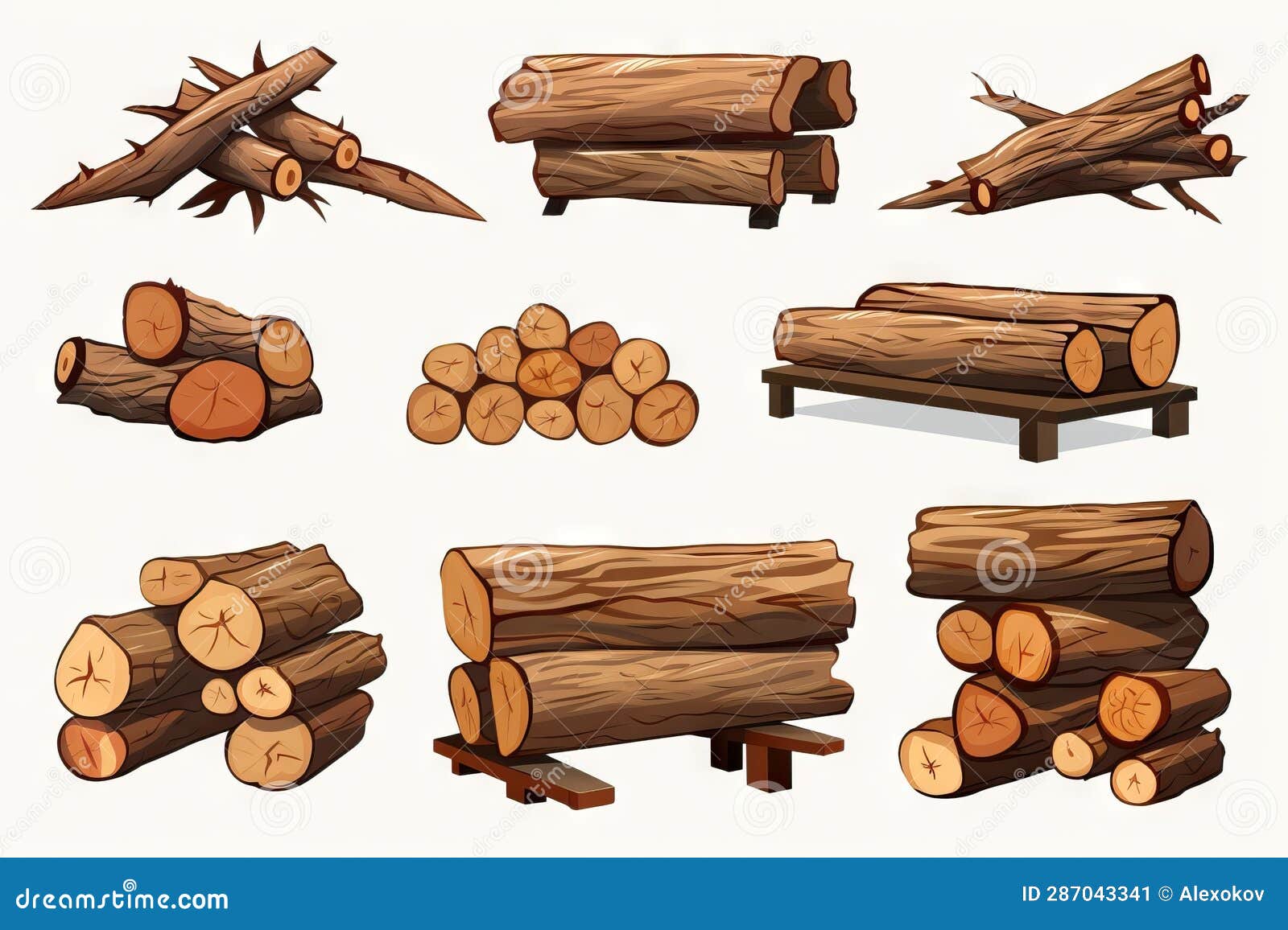 Minimalistic Firewood Set Animation AI Generated Stock Illustration ...