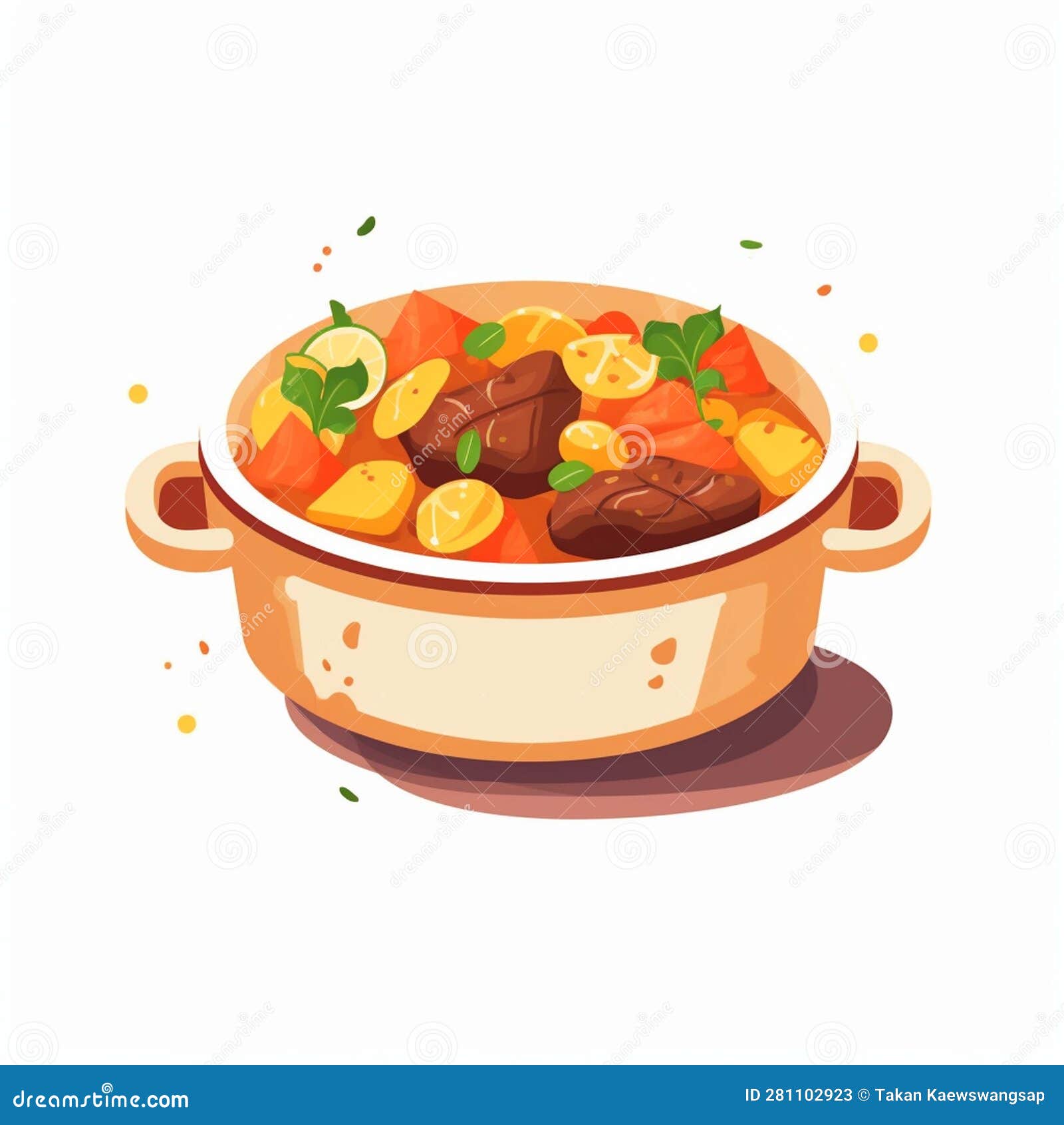 Minimalistic Flat Illustration of Japanese Curry Rice - Generative Ai ...