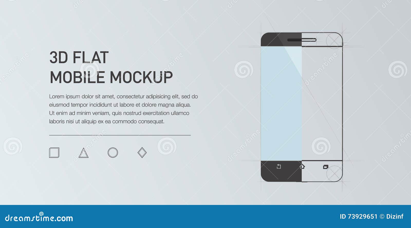 Minimalistic Flat Illustration of Mobile Phone. Mockup Generic ...