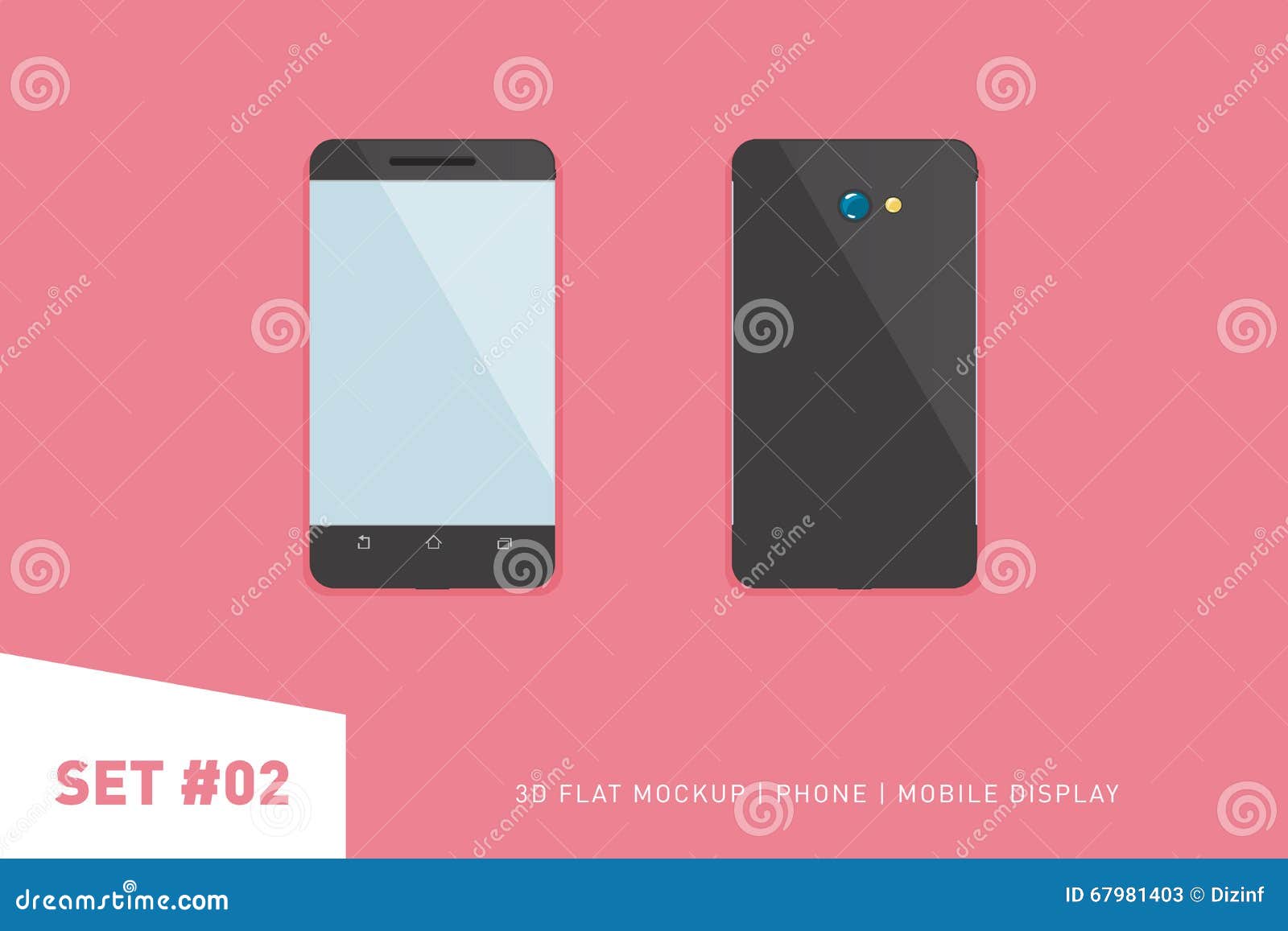 Minimalistic Flat Illustration of Mobile Phone. Perspective View ...