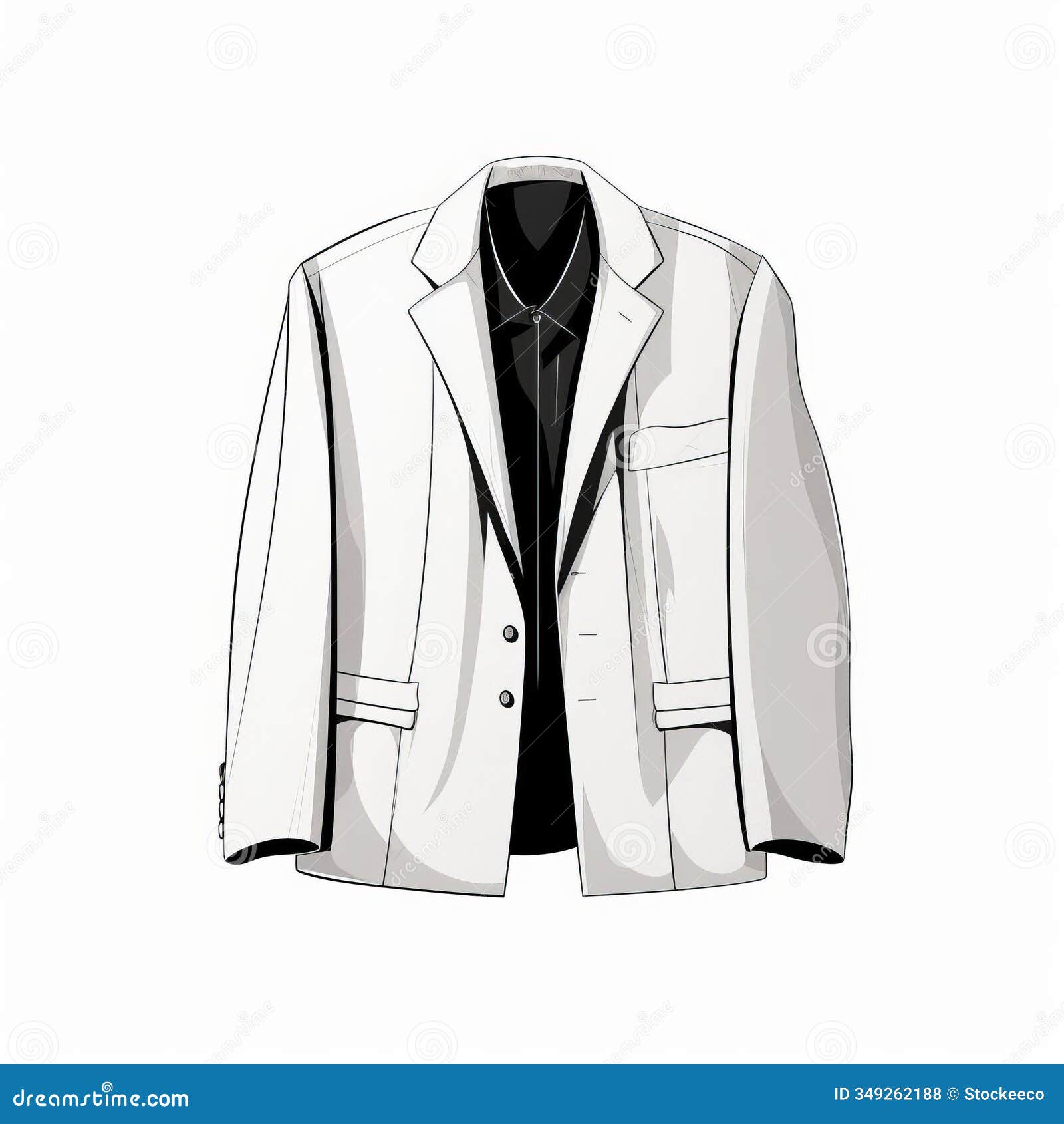 Minimalistic Flat Line Drawing of a Simple Black Jacket Stock ...