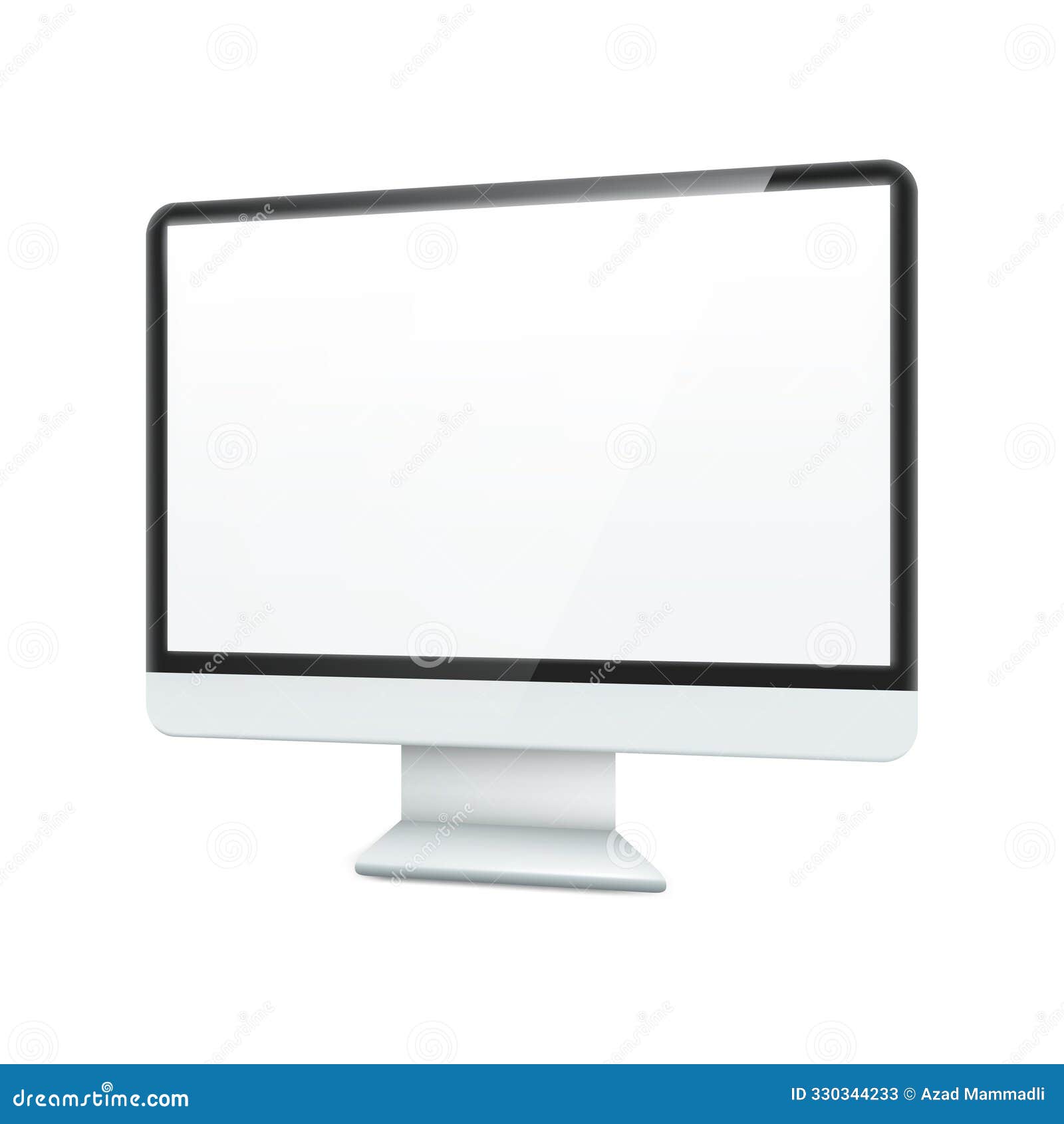 A Minimalistic Flat-screen Monitor with a Blank White Display. Vector ...