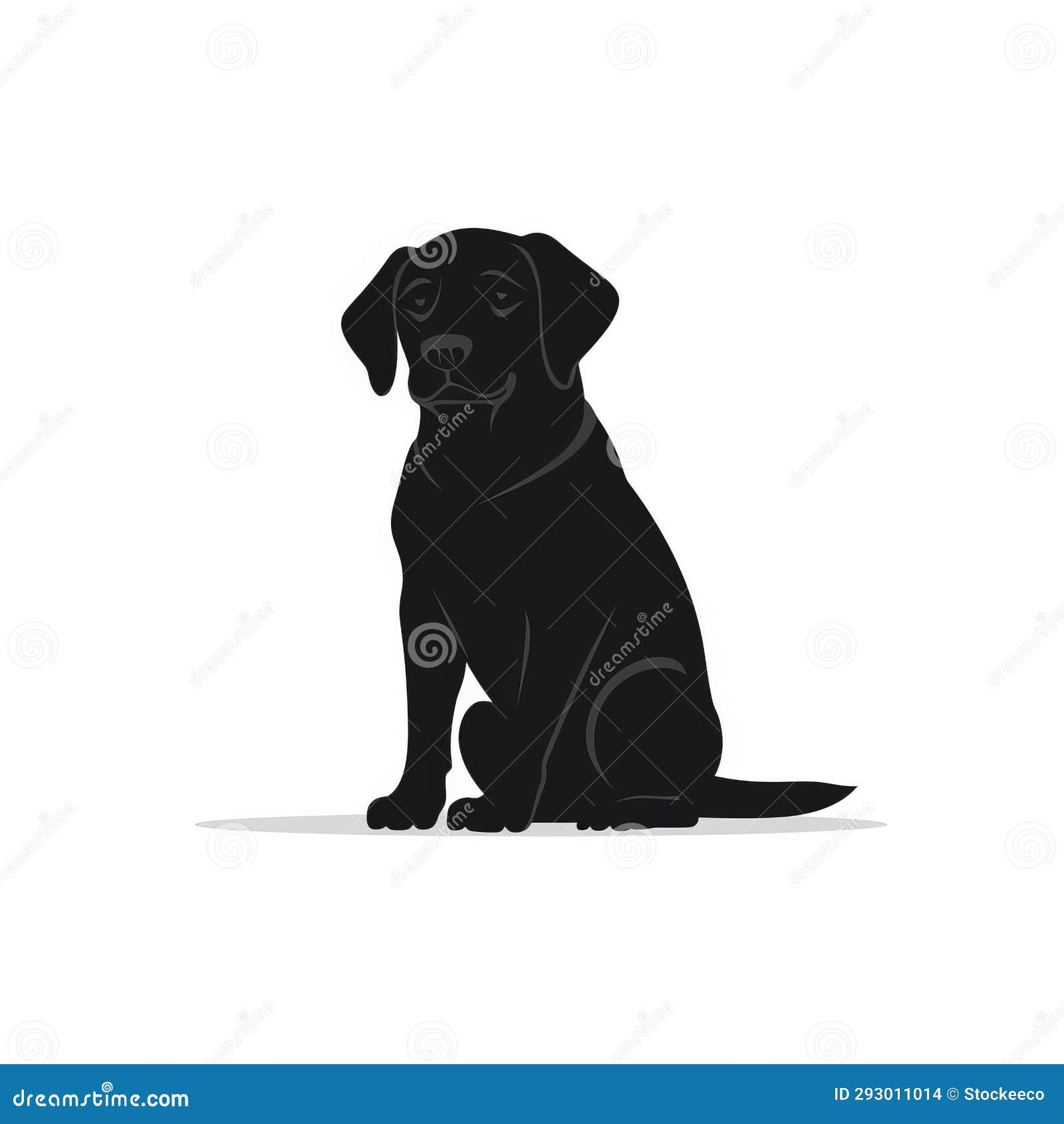 Black Labrador Retriever Sitting Logo Design Illustration Stock ...