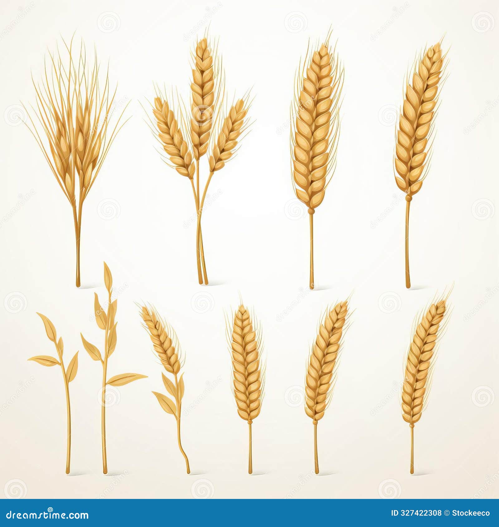 Minimalistic Flat Vector Wheat Set Animation Assets Isolated Stock ...
