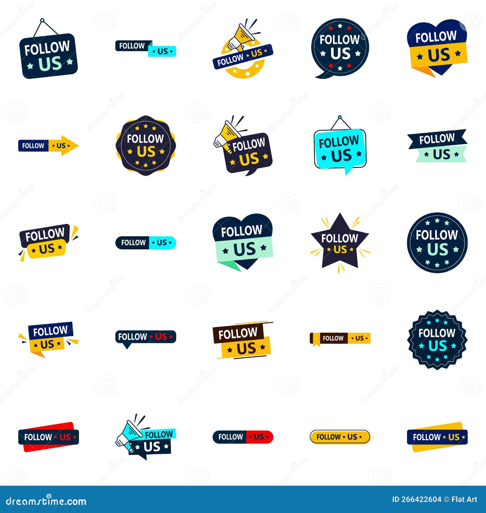 25 Minimalistic Follow Us Graphic Elements for LinkedIn and Facebook ...