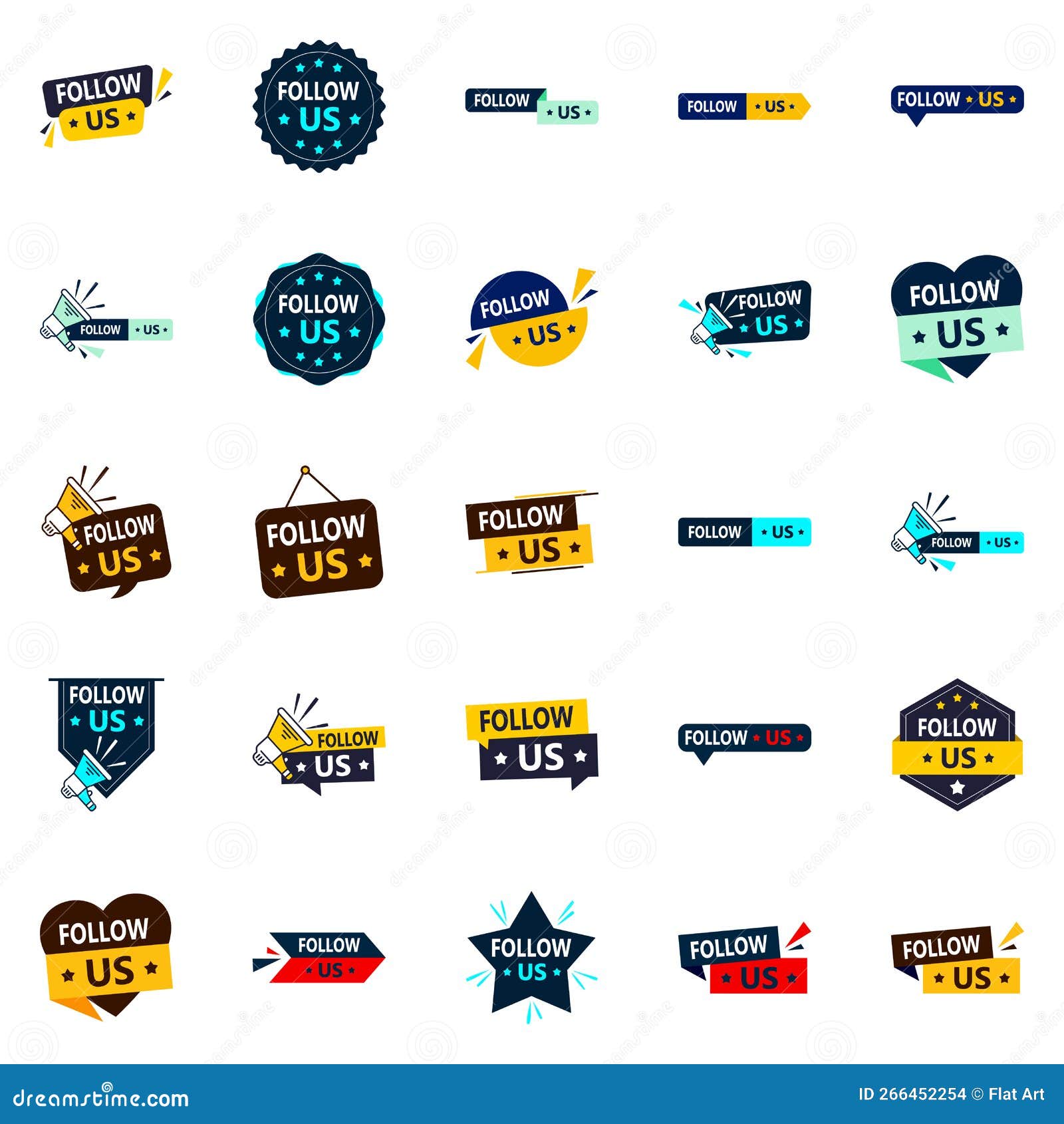 25 Minimalistic Follow Us Graphic Elements for LinkedIn and Facebook ...