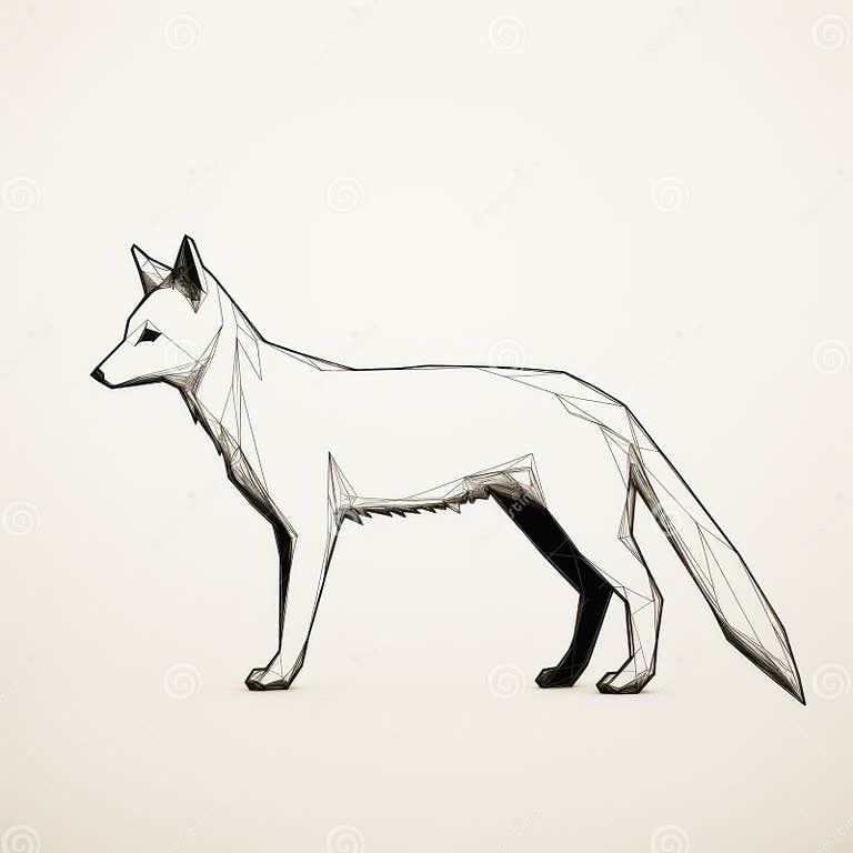 Minimalistic Fox Vector Illustration with Sharp Perspective Angles ...